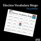 Election Activities for Kids: Vocabulary Bingo