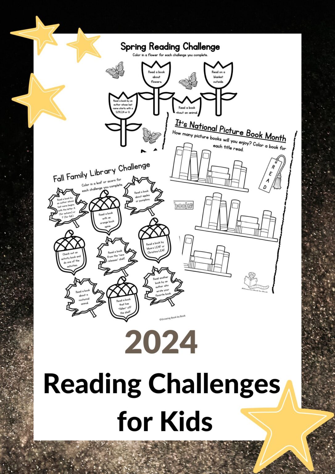 12 Months of Reading Challenges for Kids for 2024